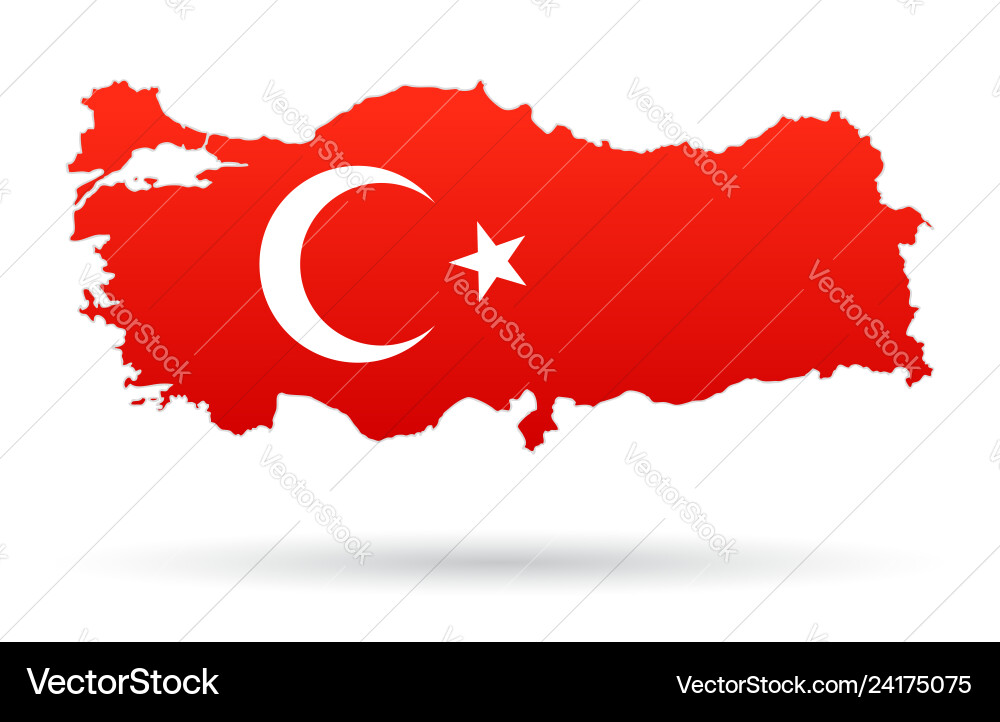 Turkey map flag Royalty Free Vector Image - VectorStock