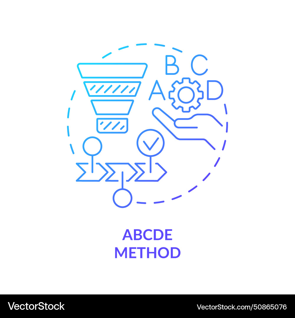 Abcde method blue gradient concept icon Royalty Free Vector