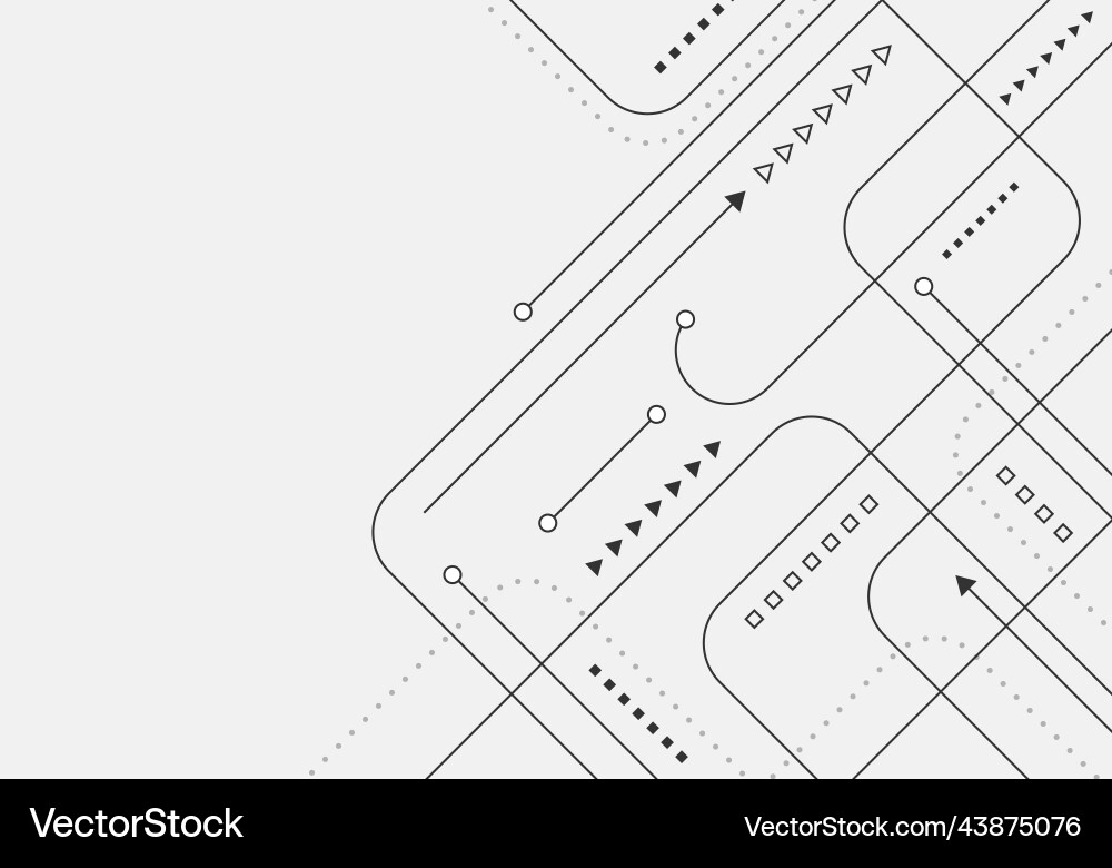 Abstract Technology Network Connection Black Vector Image
