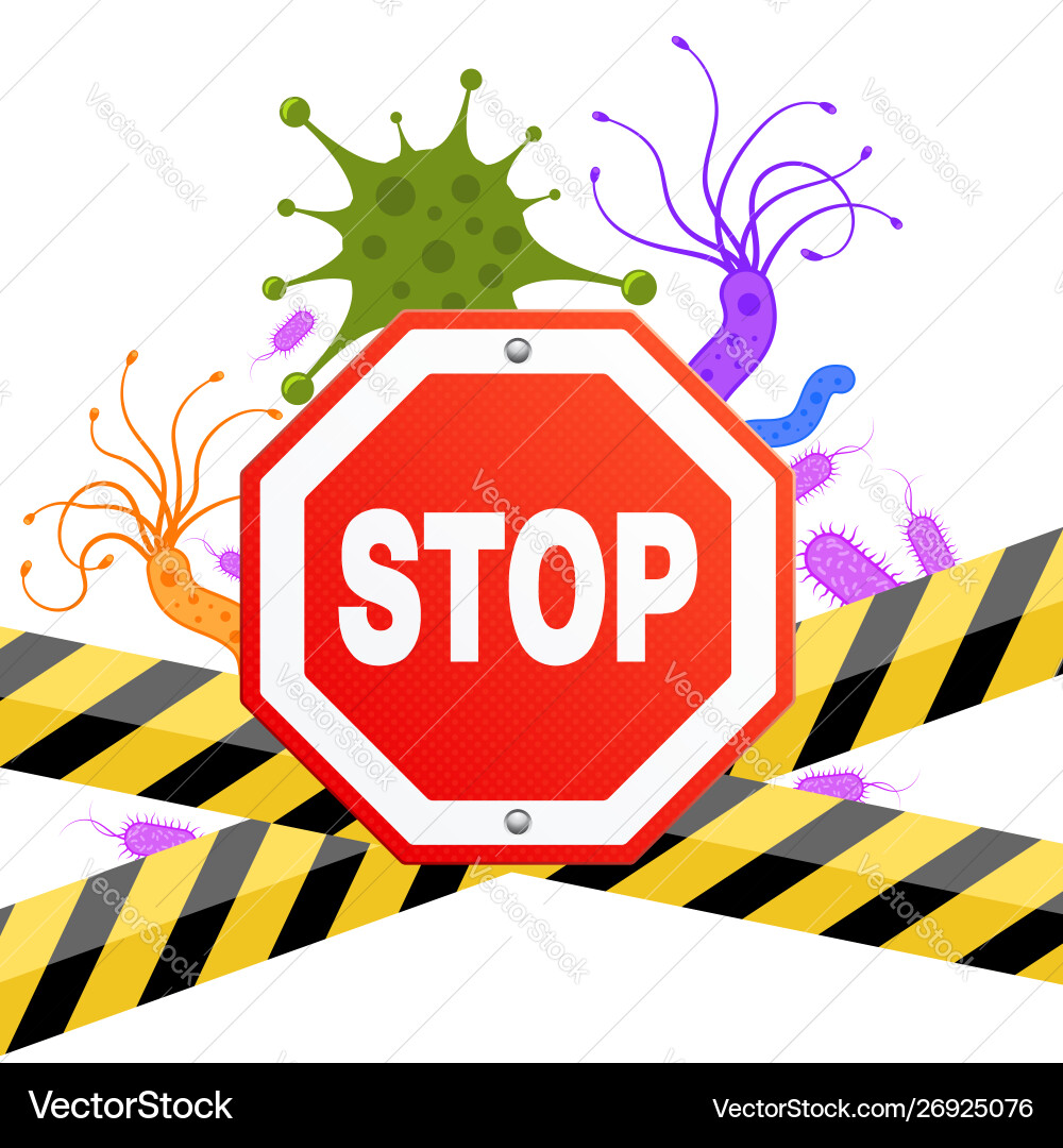 Flu Vaccine Concept - Stop Sign Royalty Free Vector Image