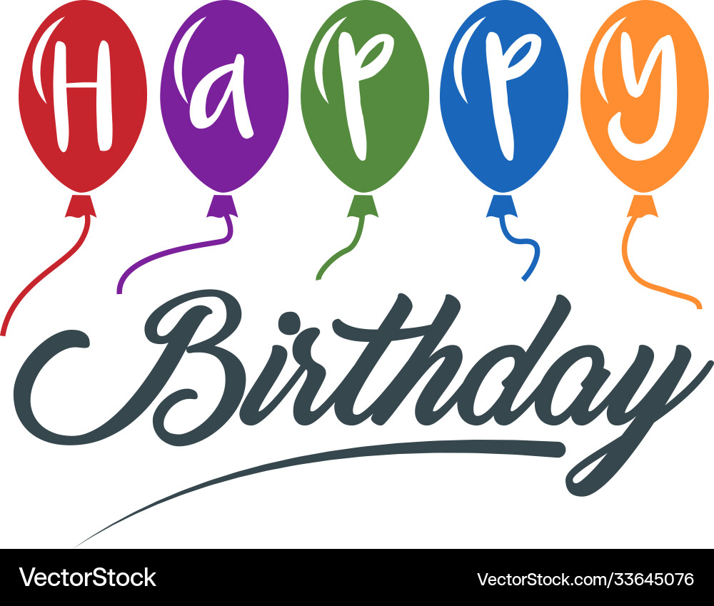 Happy birthday logo template design Royalty Free Vector