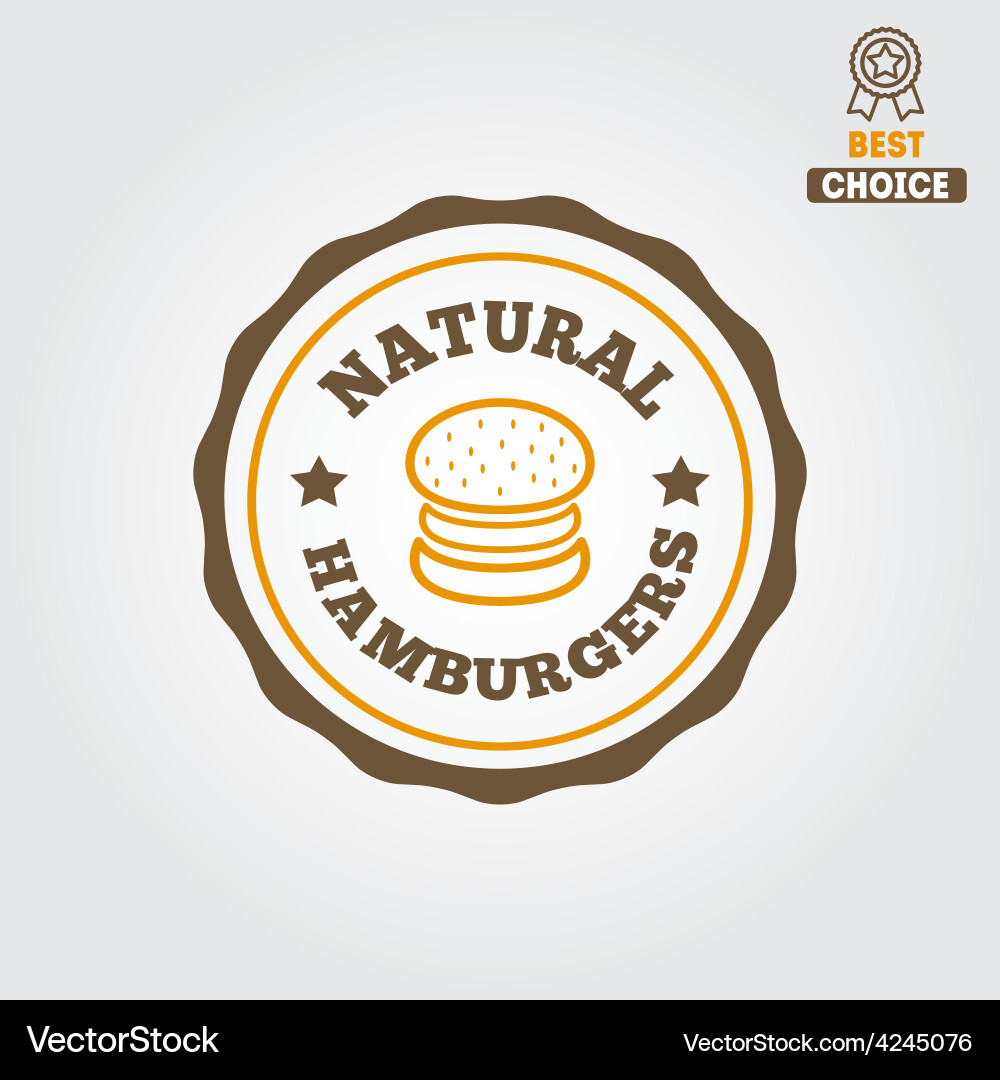Logo label sticker for fast food restaurant Vector Image