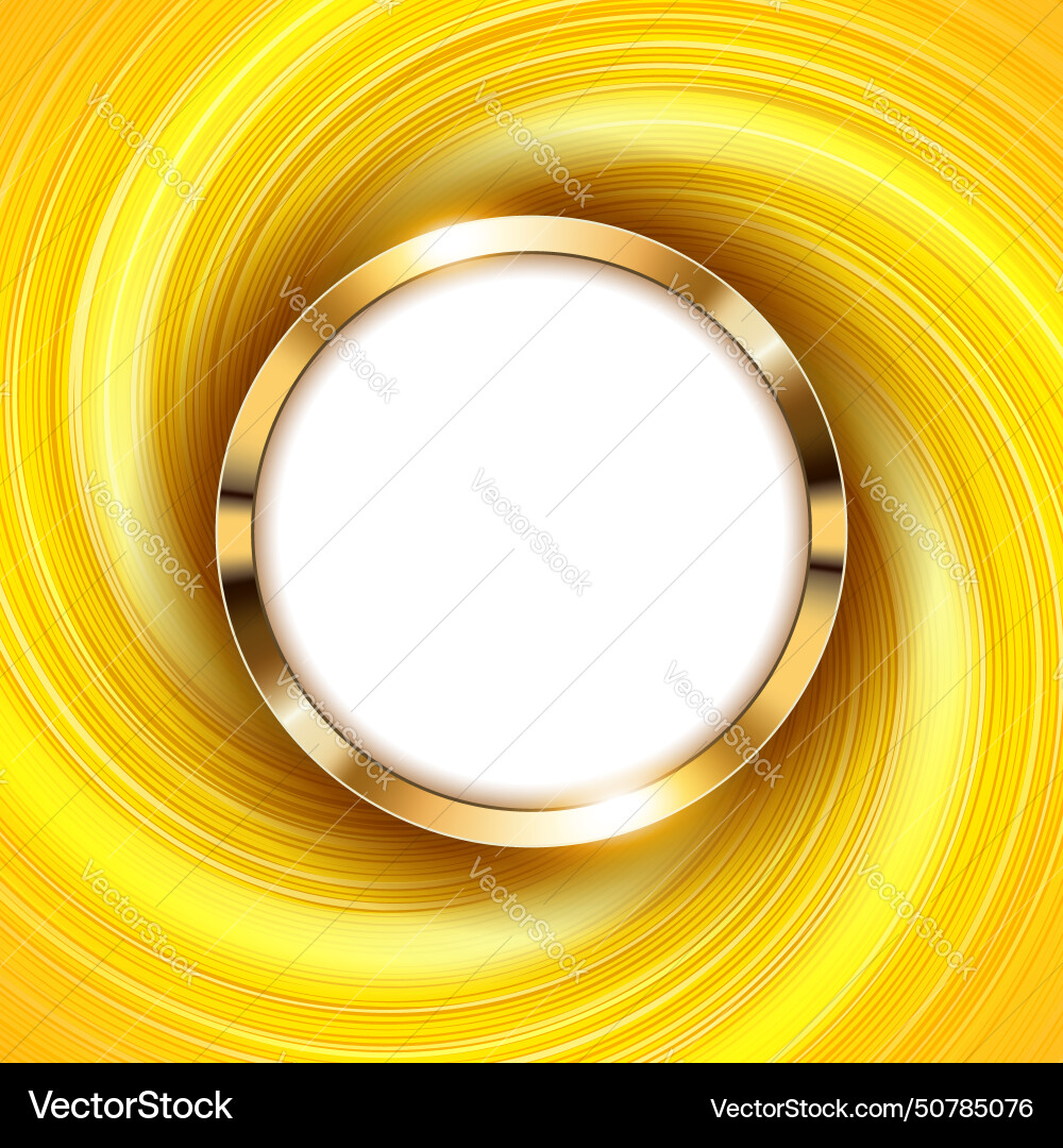 Metallic gold ring with text space and swirl Vector Image