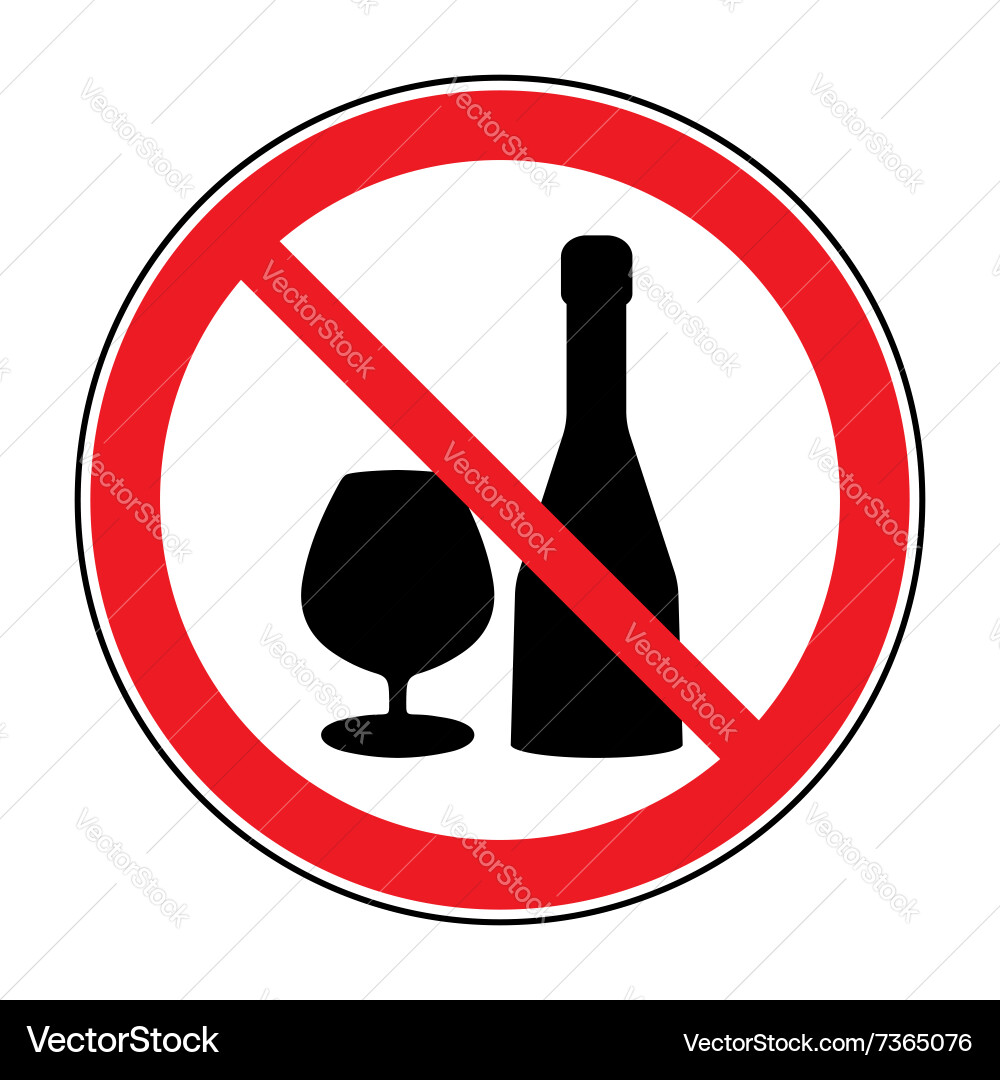 No Alcohol Sign Royalty Free Vector Image - VectorStock