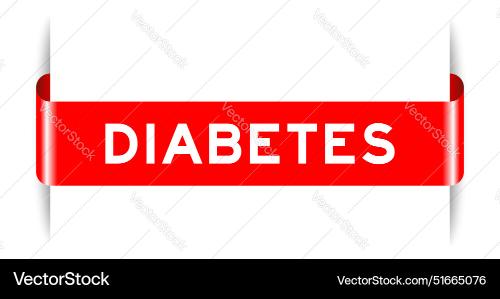 Red color inserted label banner with word Vector Image