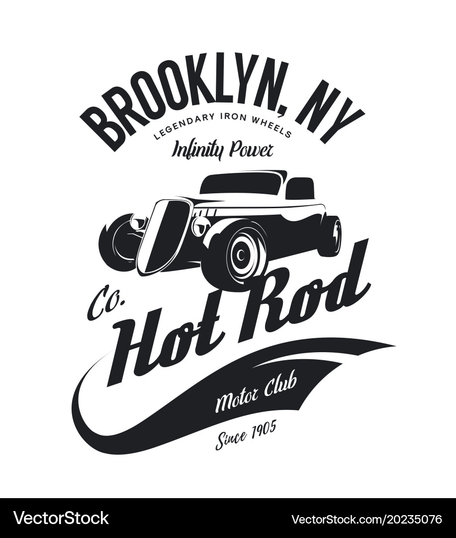 Retro Hot Rod Emblem Royalty Free Vector Image