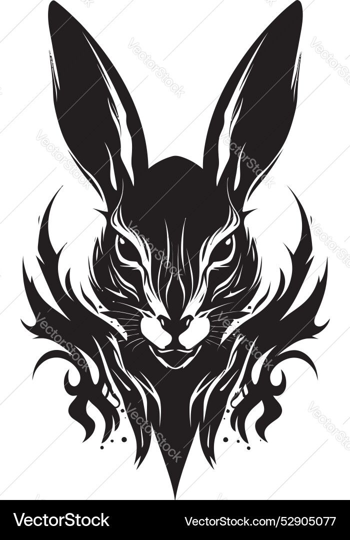 Black hare logo a sleek and streamlined Royalty Free Vector