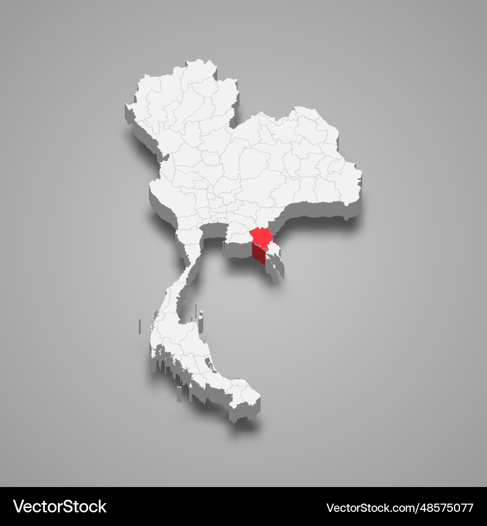 Chanthaburi province location thailand 3d map Vector Image