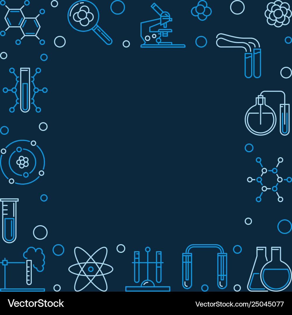 Chemistry square background with chemical Vector Image