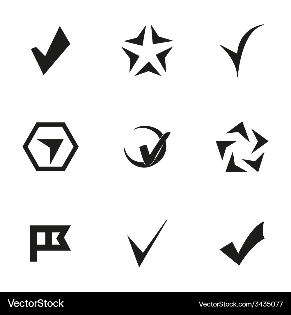 Confirm icons set Royalty Free Vector Image - VectorStock