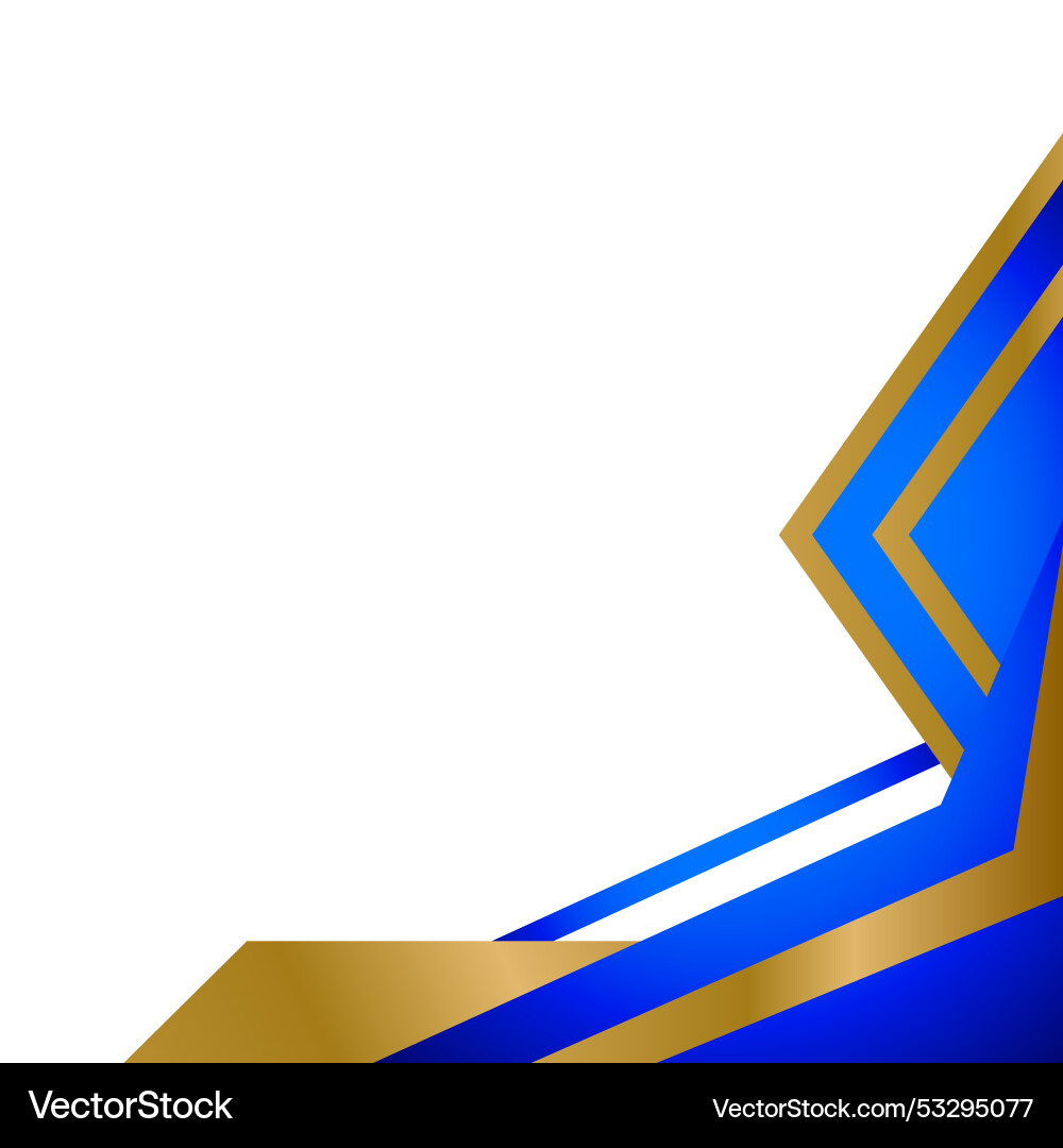 Golden and blue geometric corner border design Vector Image