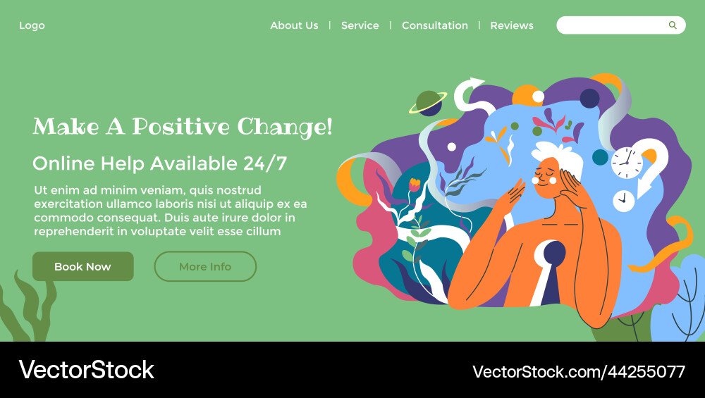Make a positive change online help available Vector Image