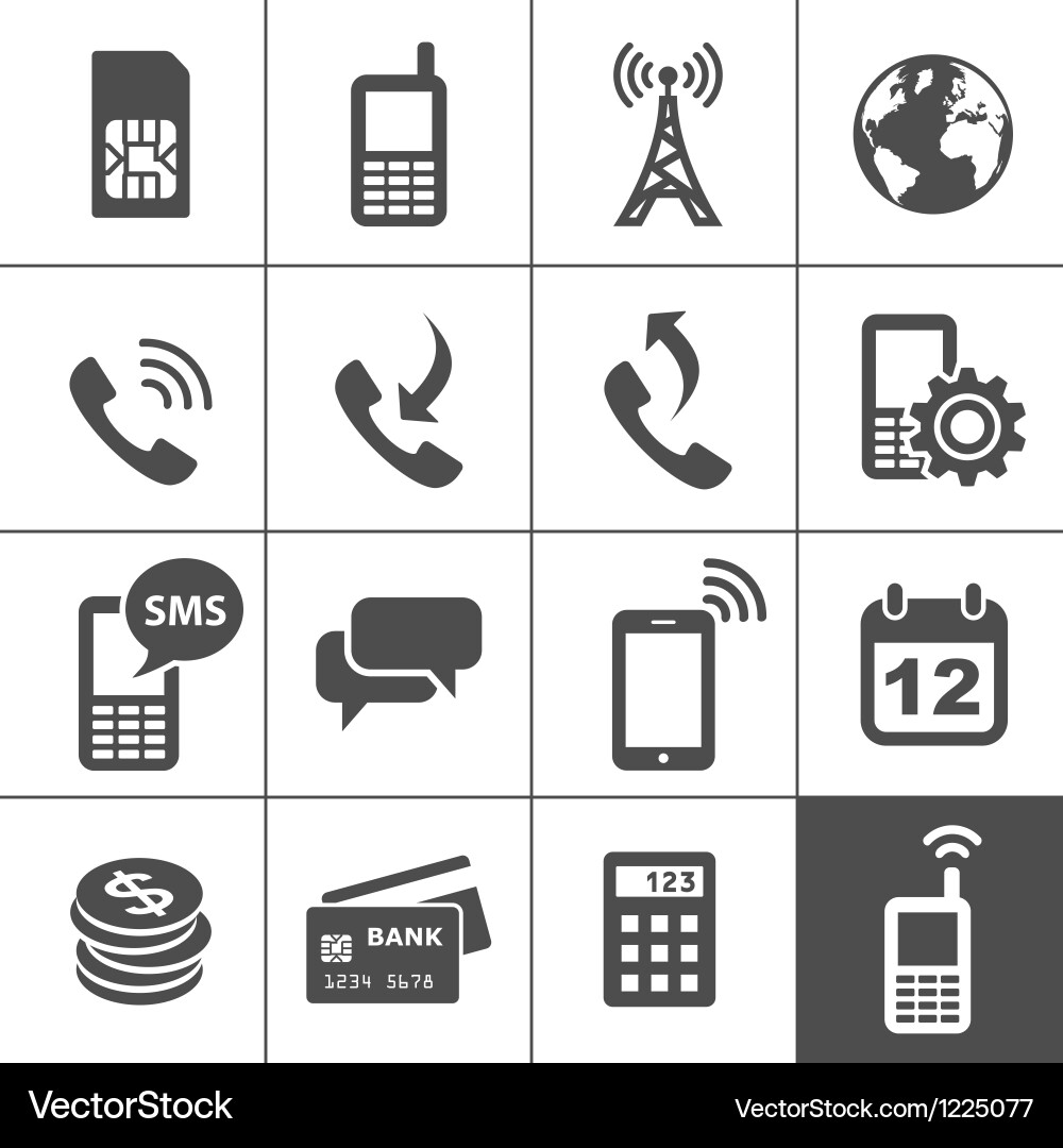 Mobile account management icons Royalty Free Vector Image