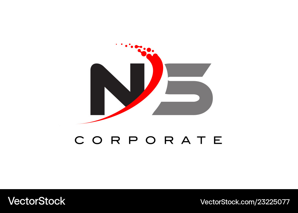 Ns modern letter logo design with swoosh Vector Image