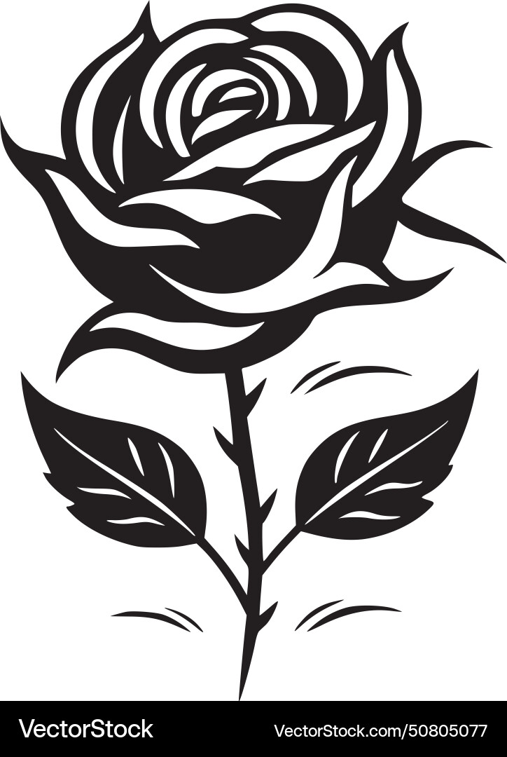 Rose - black and white isolated icon Royalty Free Vector