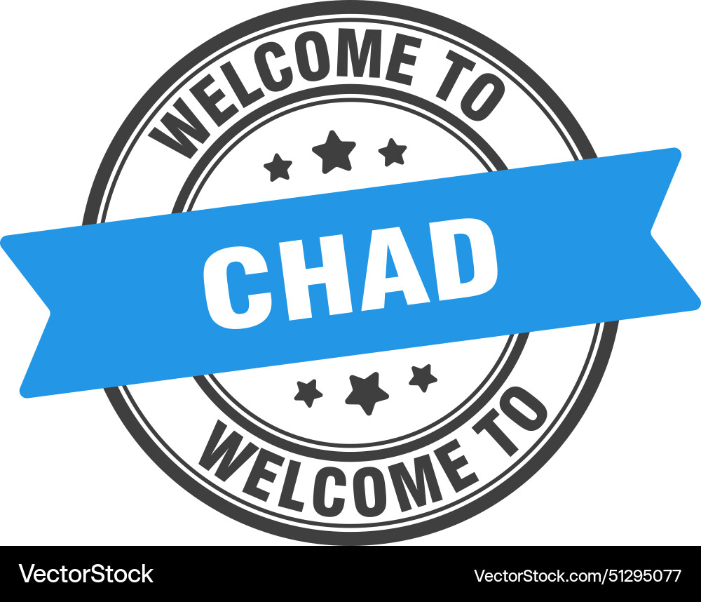 Welcome to chad stamp chad round sign Royalty Free Vector