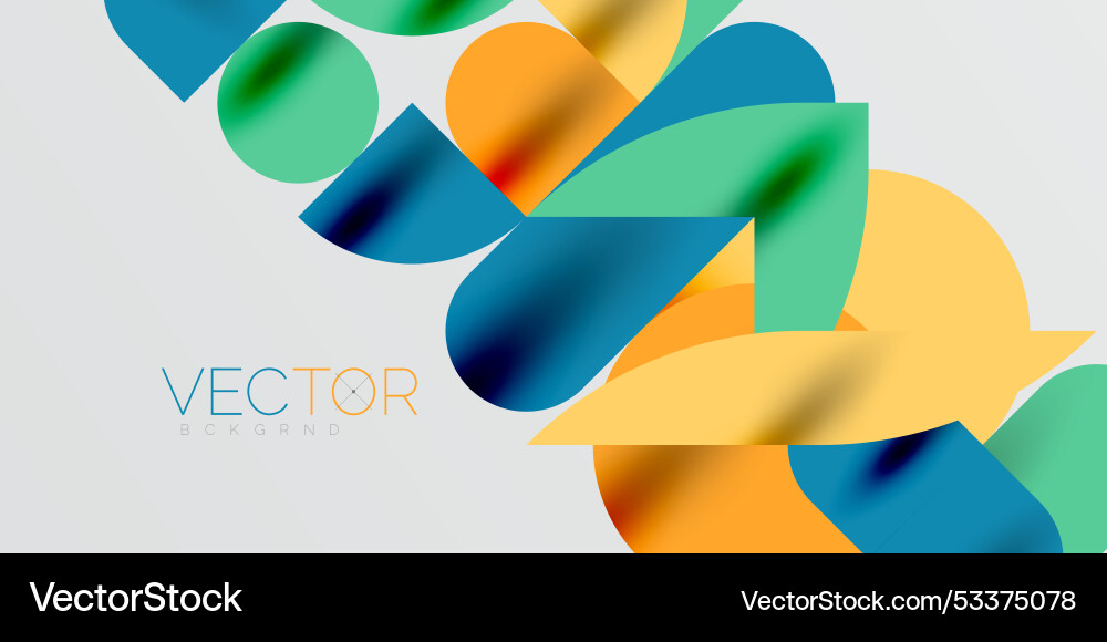 Circles semi squares and round shapes Royalty Free Vector