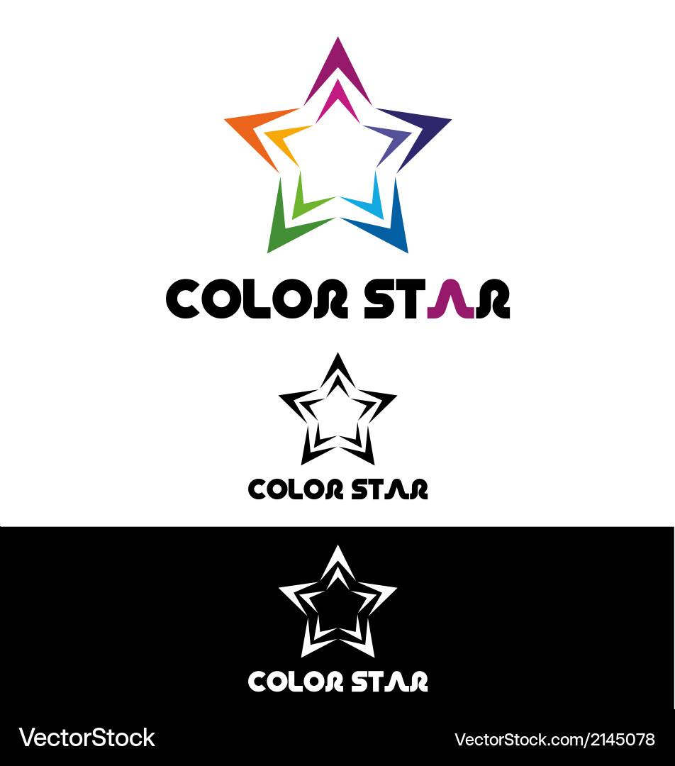 Color star logo template Royalty Free Vector Image