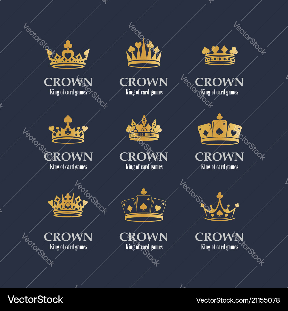 König und Königin Kronen Symbole Lizenzfreies Vektorbild