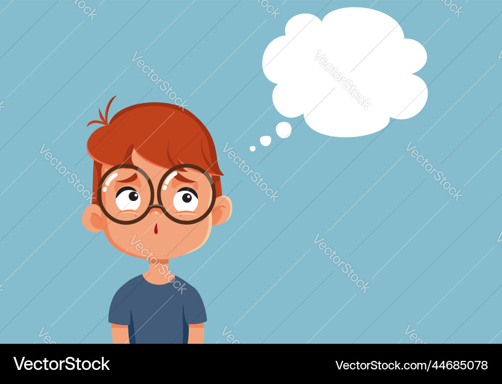 Cartoon Kid Thinking
