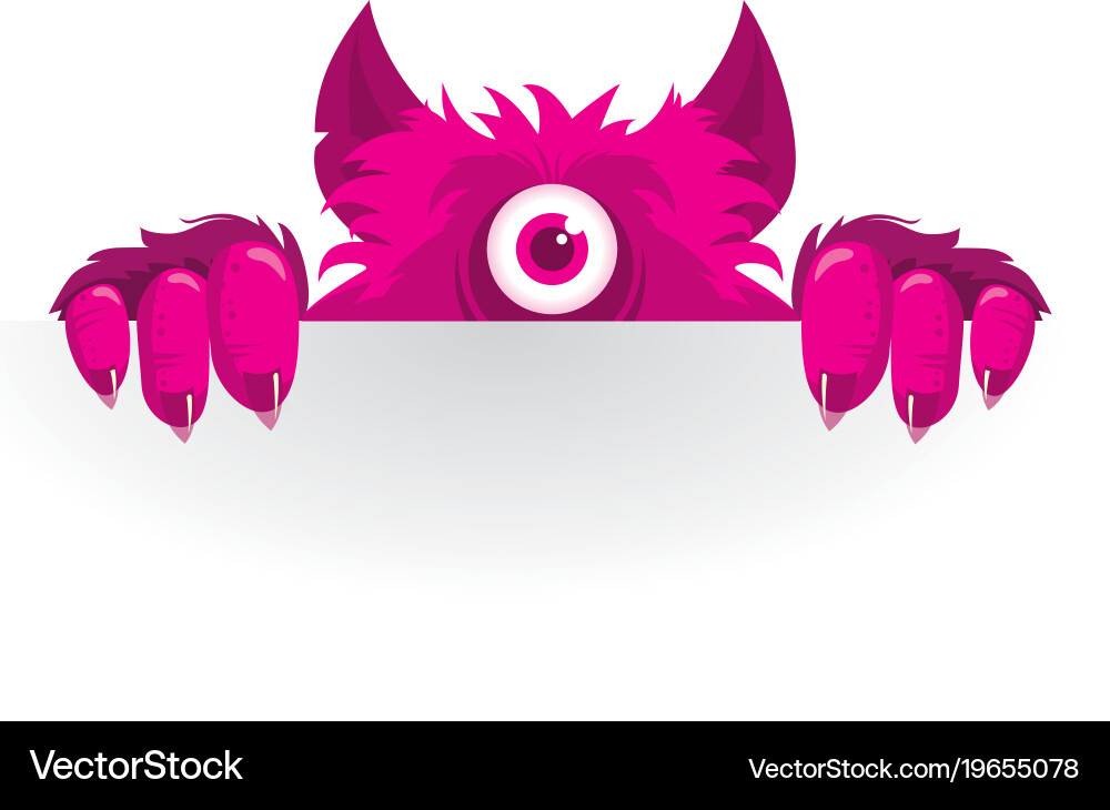 Stickers peeking monster Royalty Free Vector Image