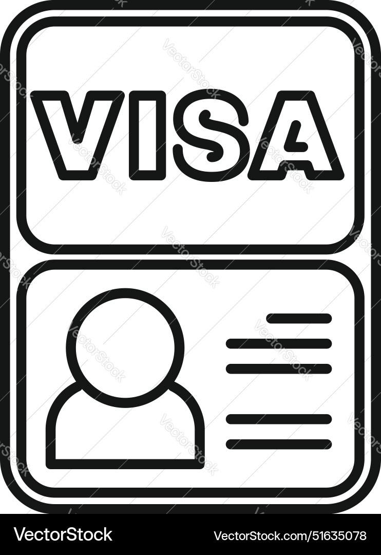 Visa document for business trip allowing entry Vector Image