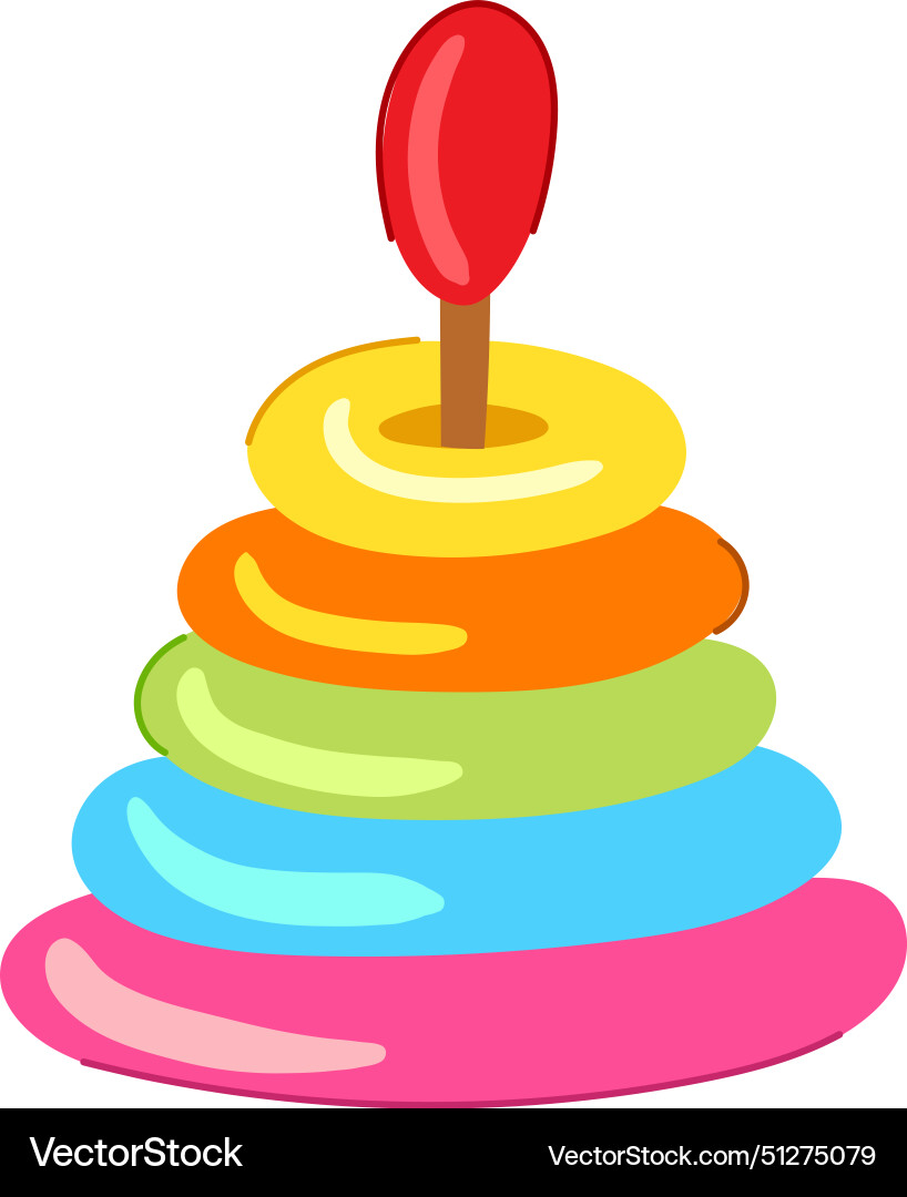 Block pyramid toy cartoon Royalty Free Vector Image
