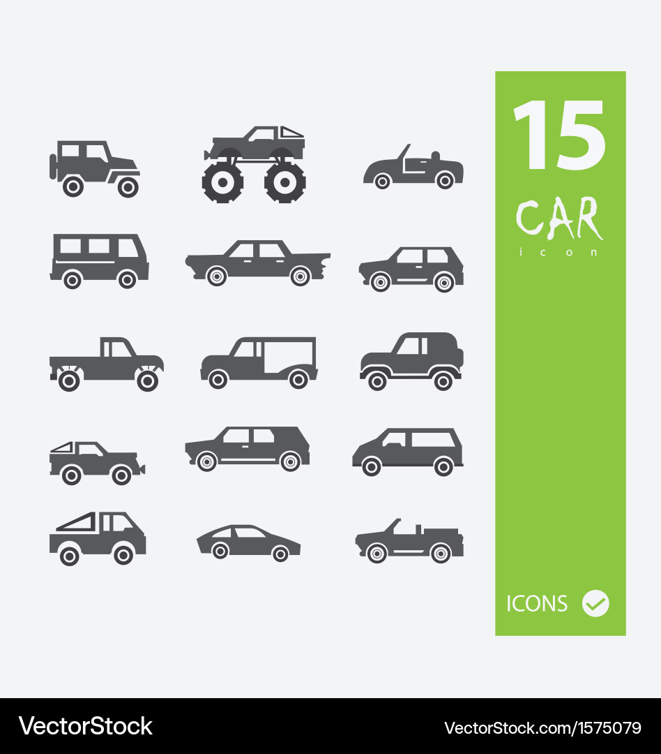 Car Icon Set Royalty Free Vector Image - VectorStock
