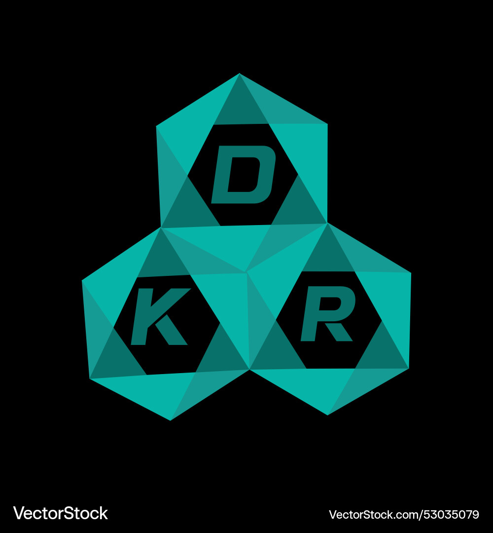 Drk creative minimalist letter logo unique Vector Image