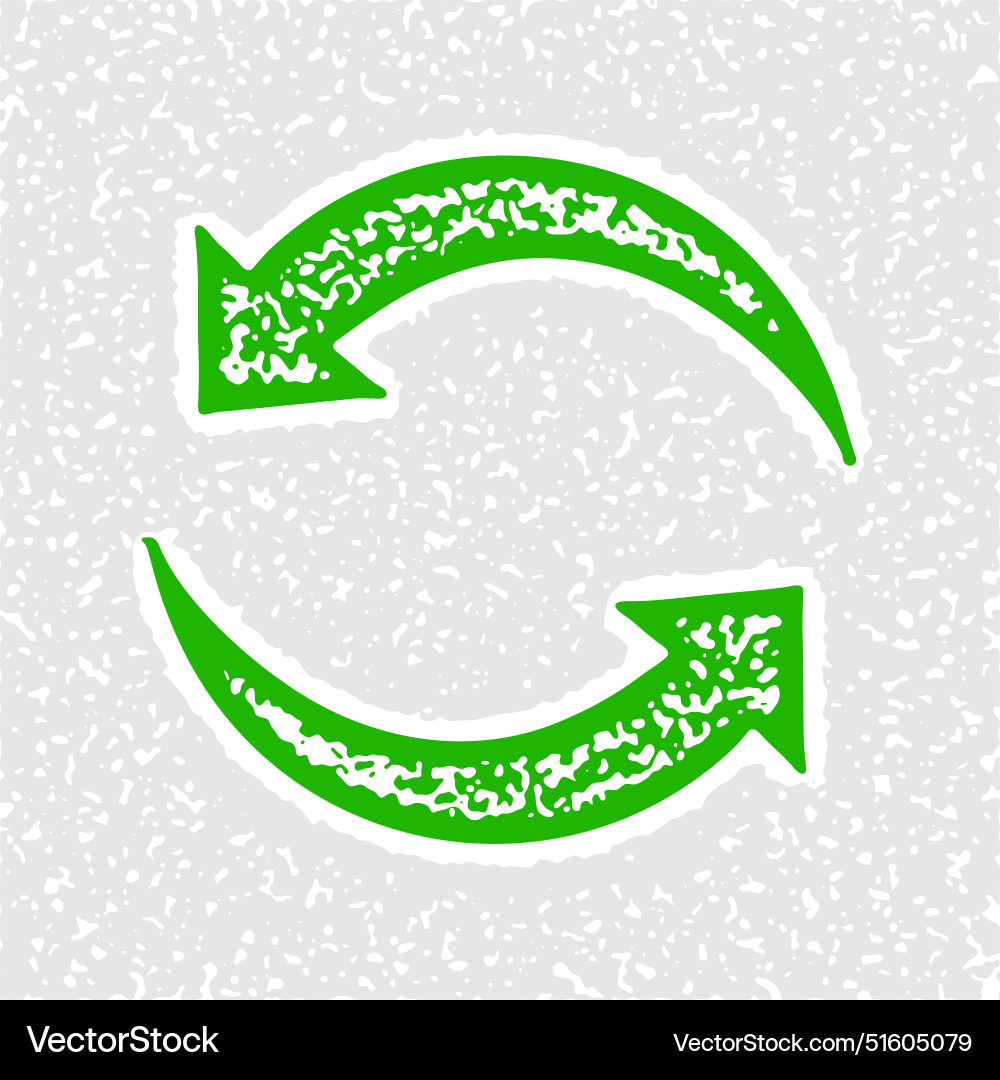 Green recycling arrows with texture Royalty Free Vector
