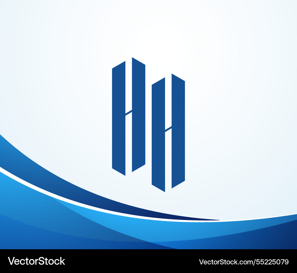 Hh alphabet letter logo design template elements Vector Image