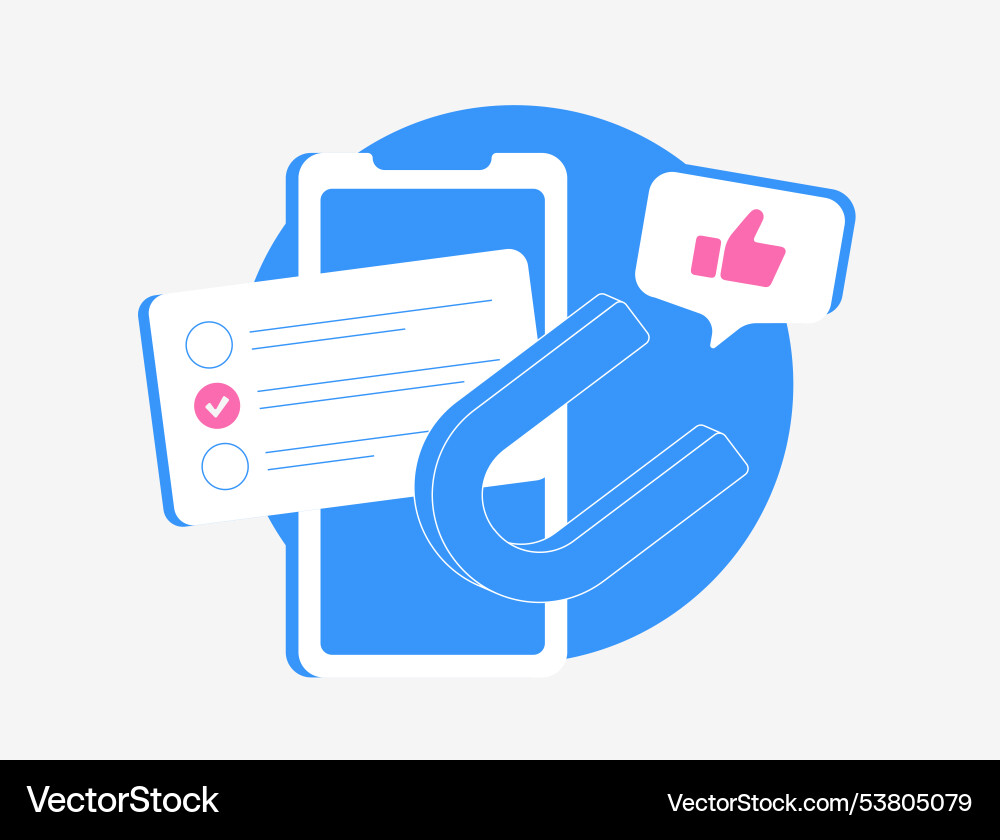 Interactive content and polls engage followers Vector Image