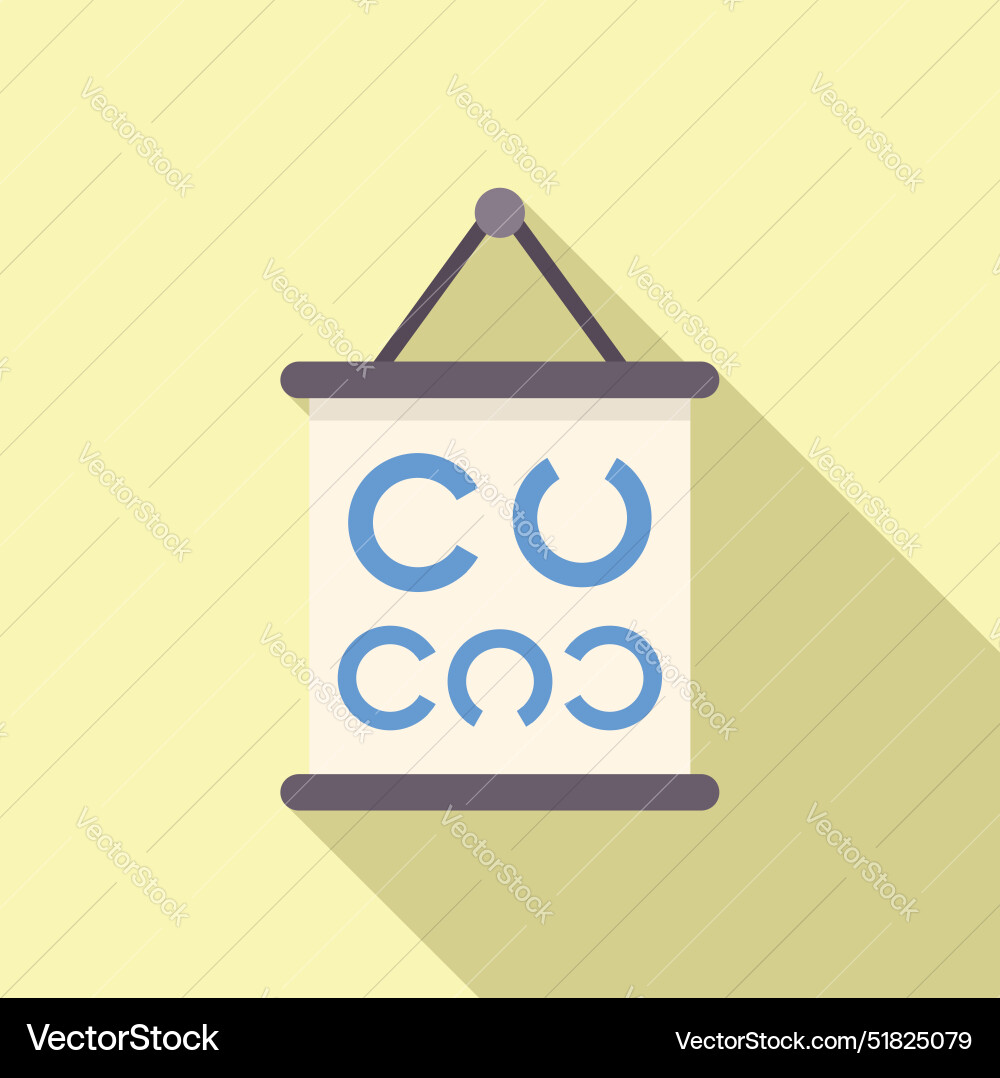 Landolt c eye chart hanging for vision exam Vector Image