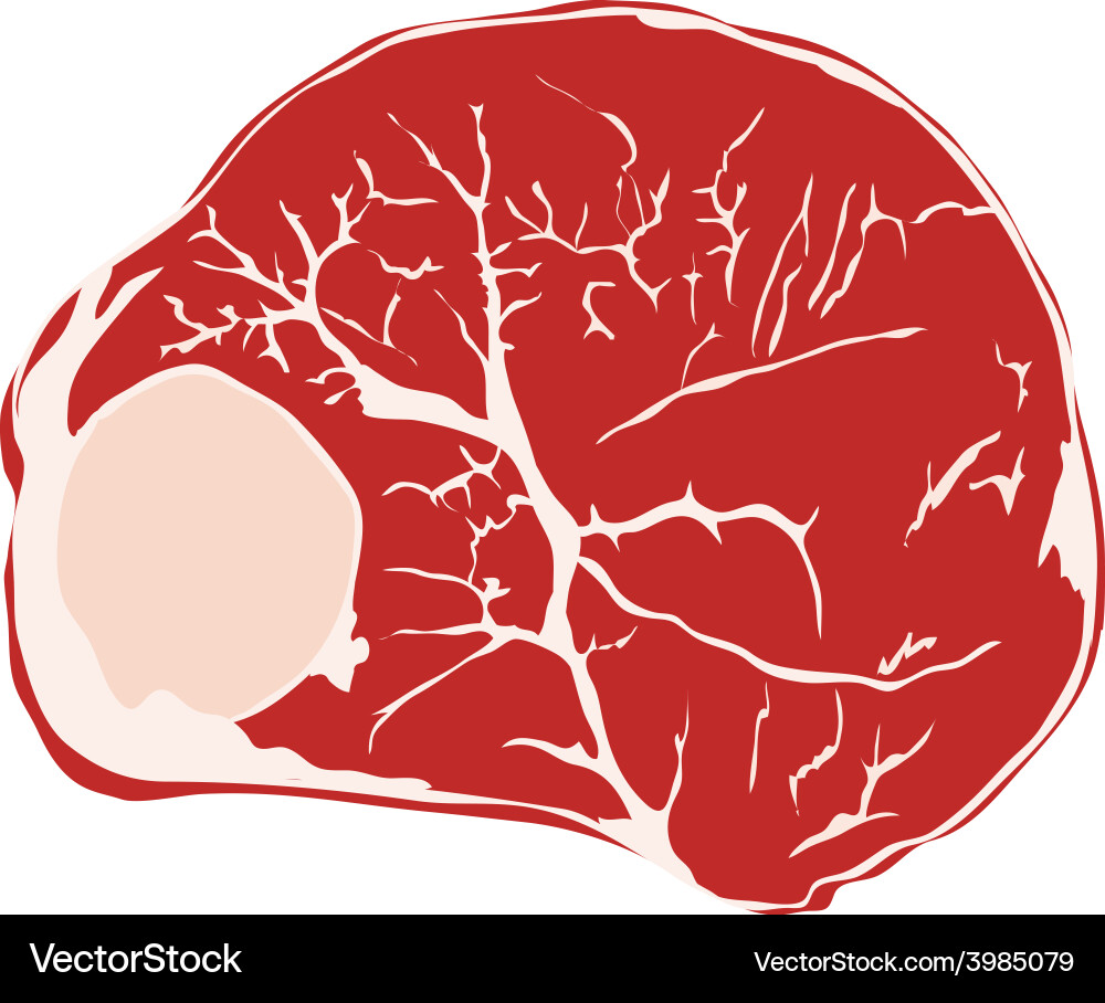 Single meat piece Royalty Free Vector Image - VectorStock