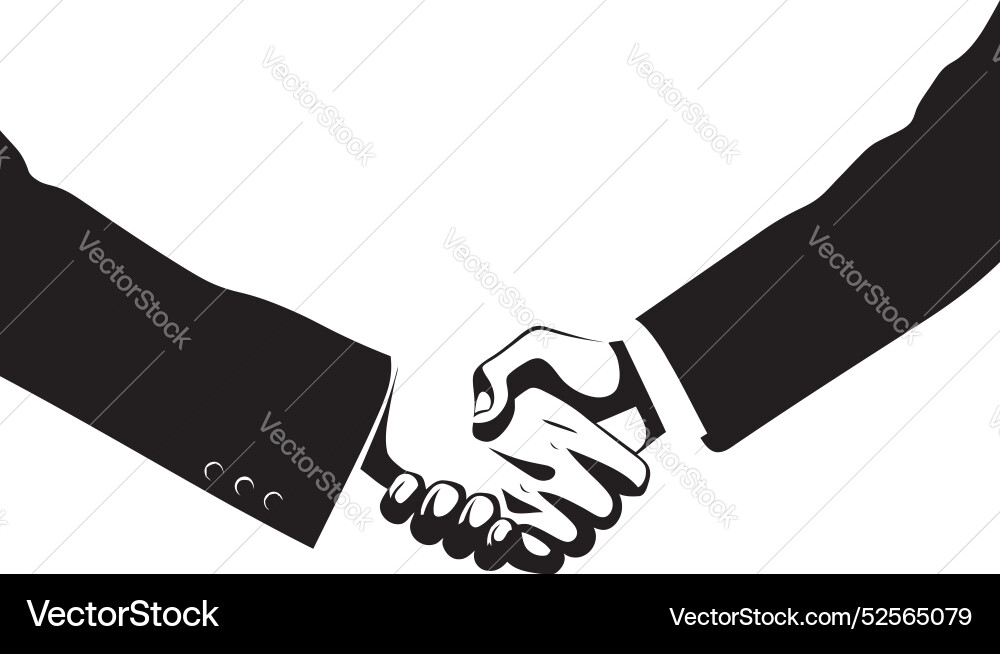 Solidarity gesture handshake design inked unity Vector Image