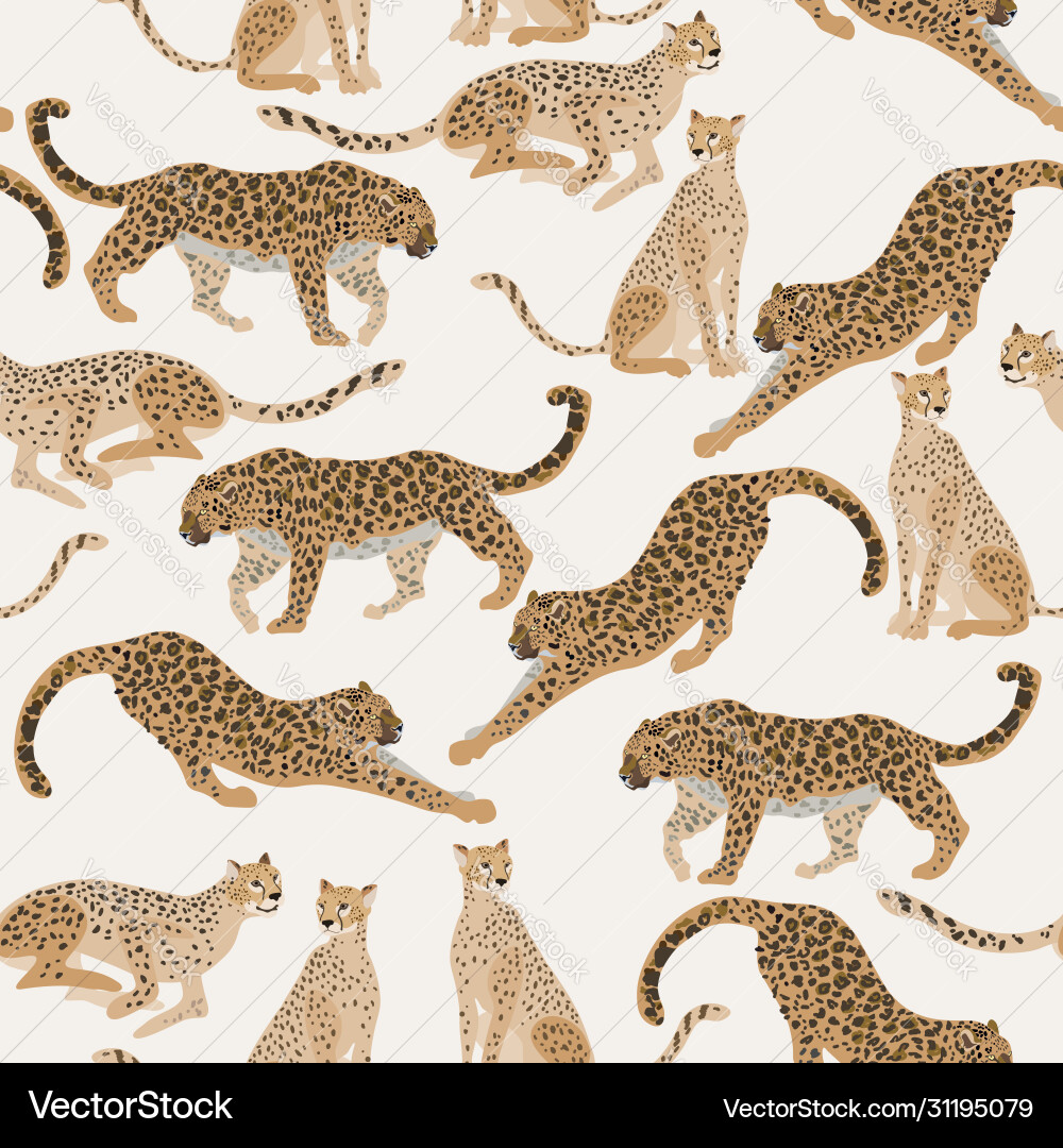 Spotted Cats Pattern Royalty Free Vector Image