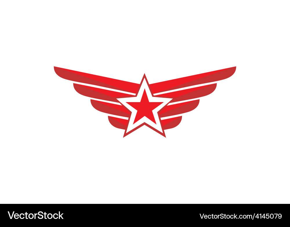 Star wing emblem logo Royalty Free Vector Image
