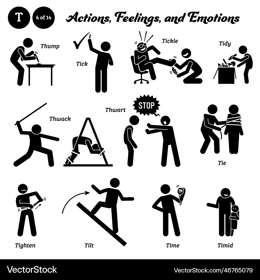 Stick Figures: Emotions & Actions Royalty Free Vector