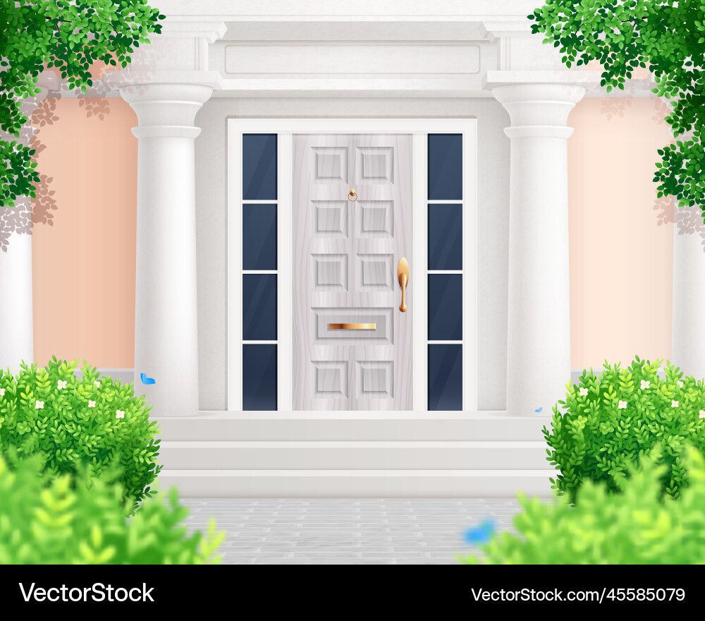 Traditional house entrance composition Royalty Free Vector