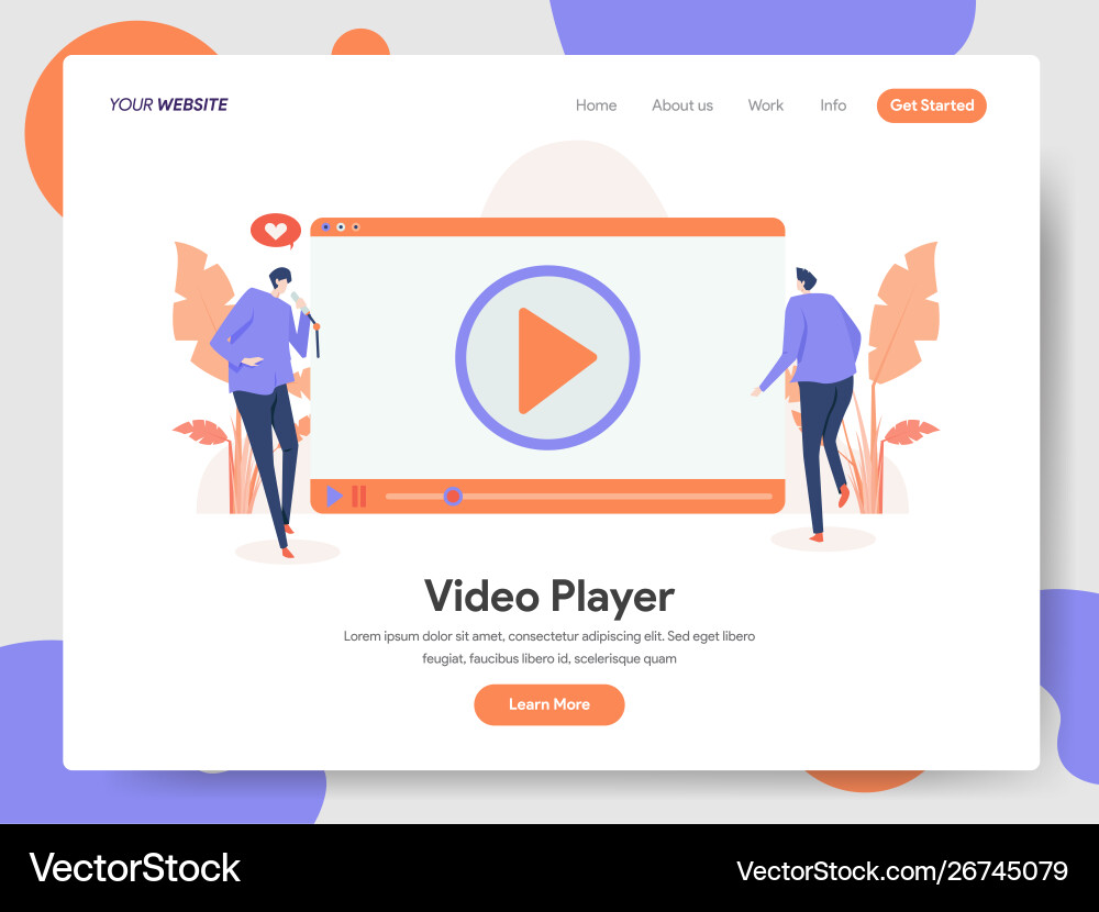 Video player concept Royalty Free Vector Image