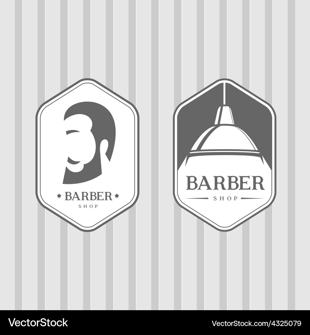 Vintage Barber Shop Logos Set Royalty Free Vector Image