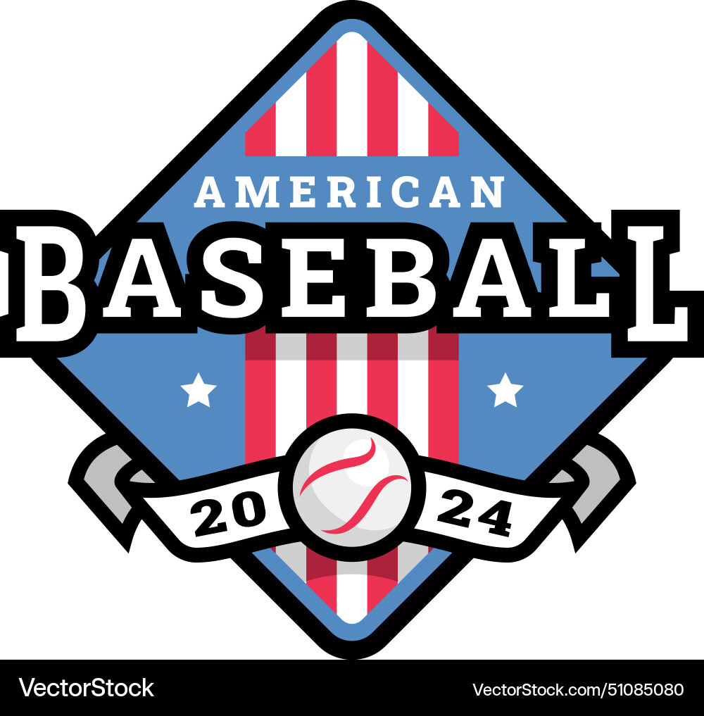 American baseball logo emblem Royalty Free Vector Image