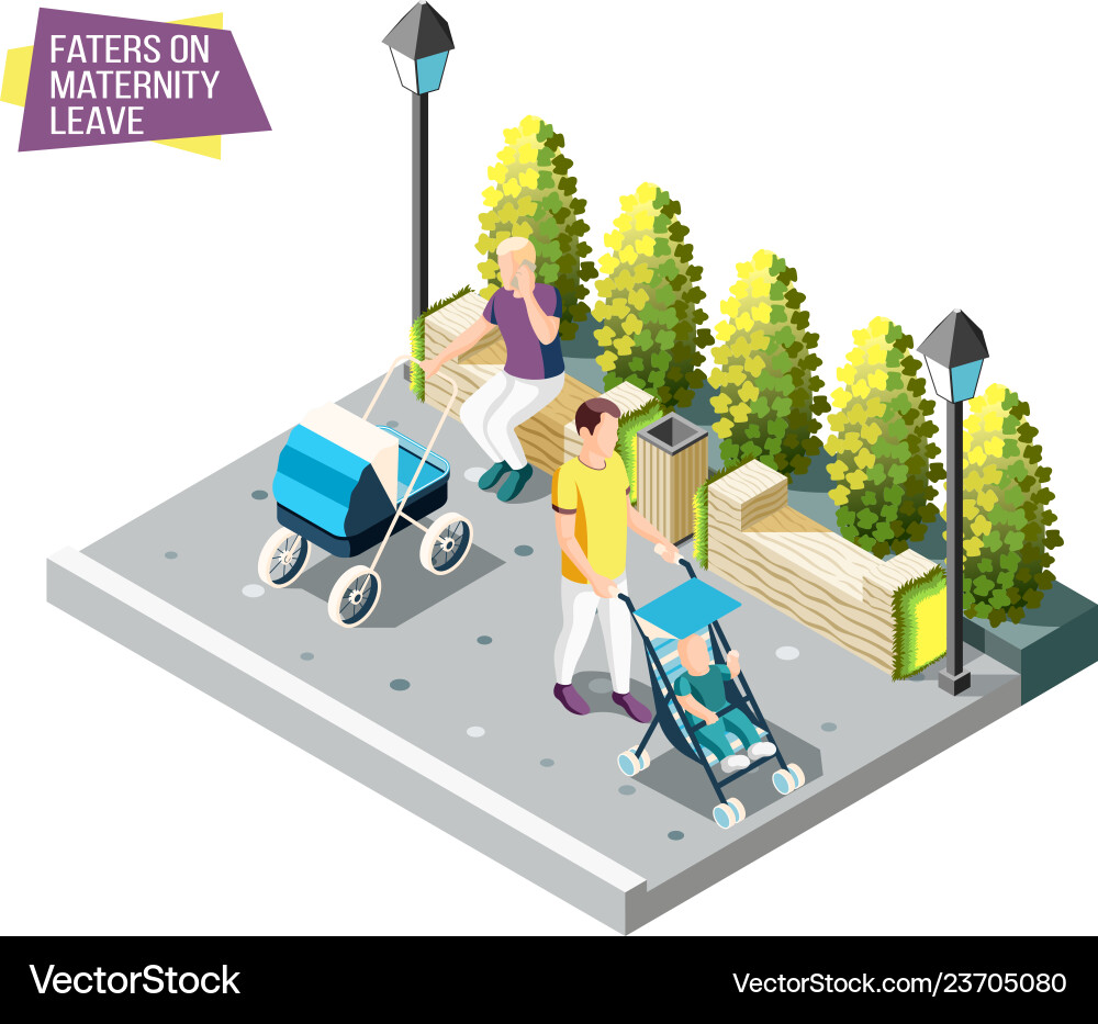 Fathers on maternity leave design concept Vector Image