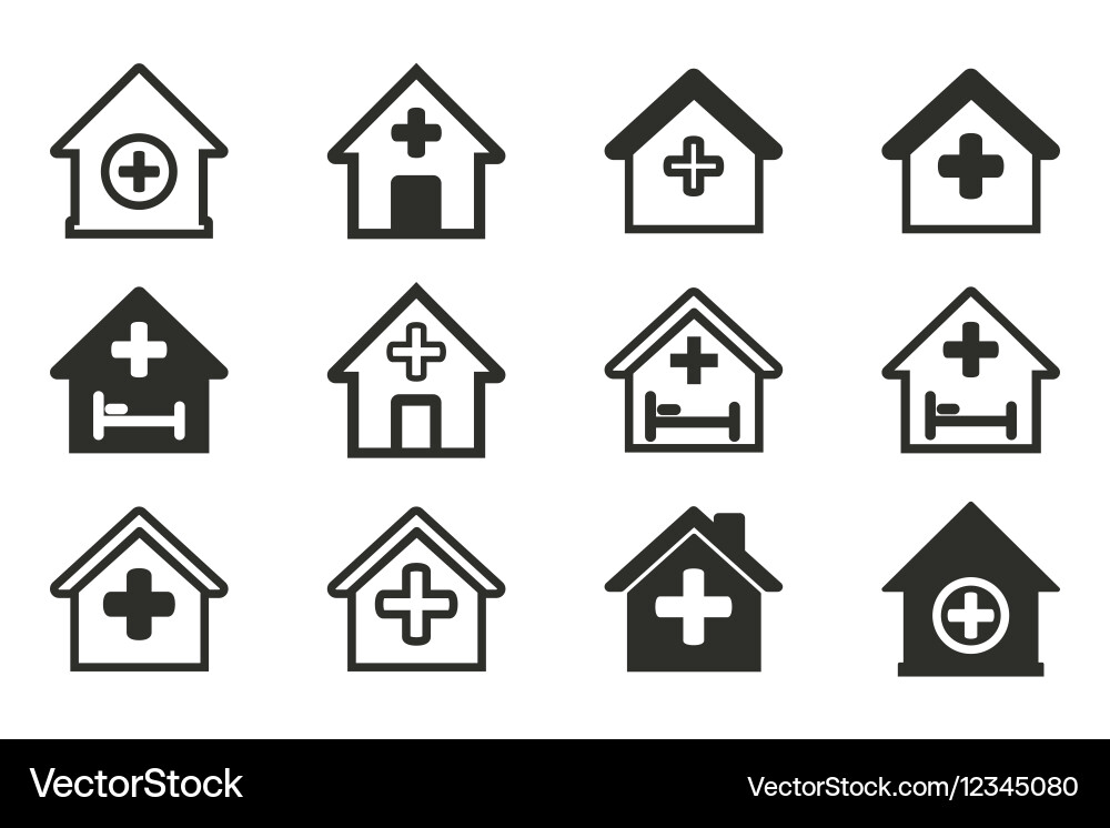 Hospital icon set Royalty Free Vector Image - VectorStock