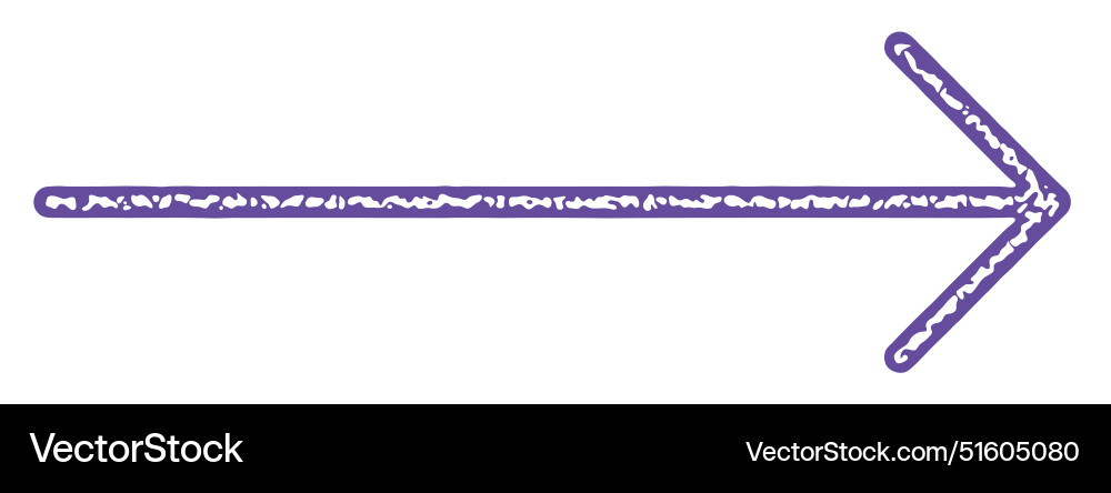 Purple grunge style right arrow Royalty Free Vector Image