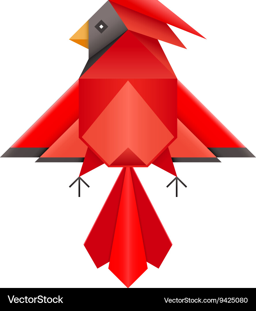 Red cardinal geometric polygonal icon Royalty Free Vector