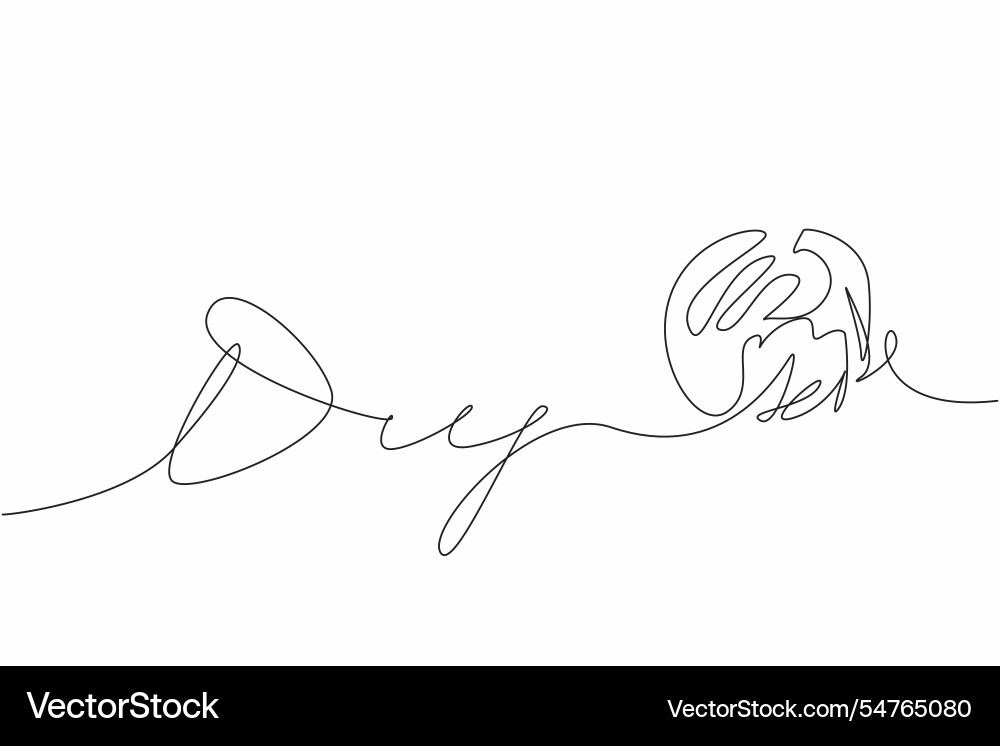 Single one line drawing a roll of thread Vector Image