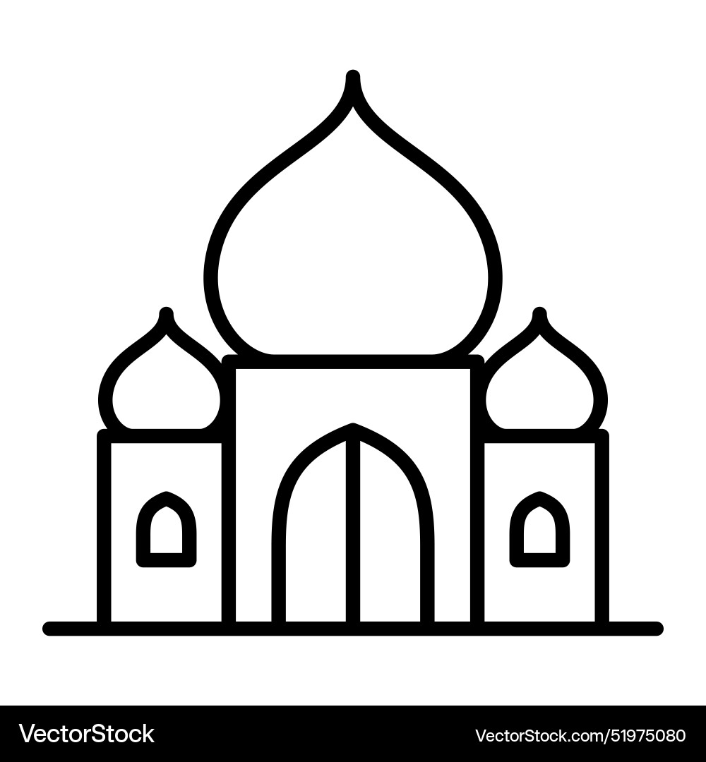 Taj mahal icon in thin line style graphic design Vector Image