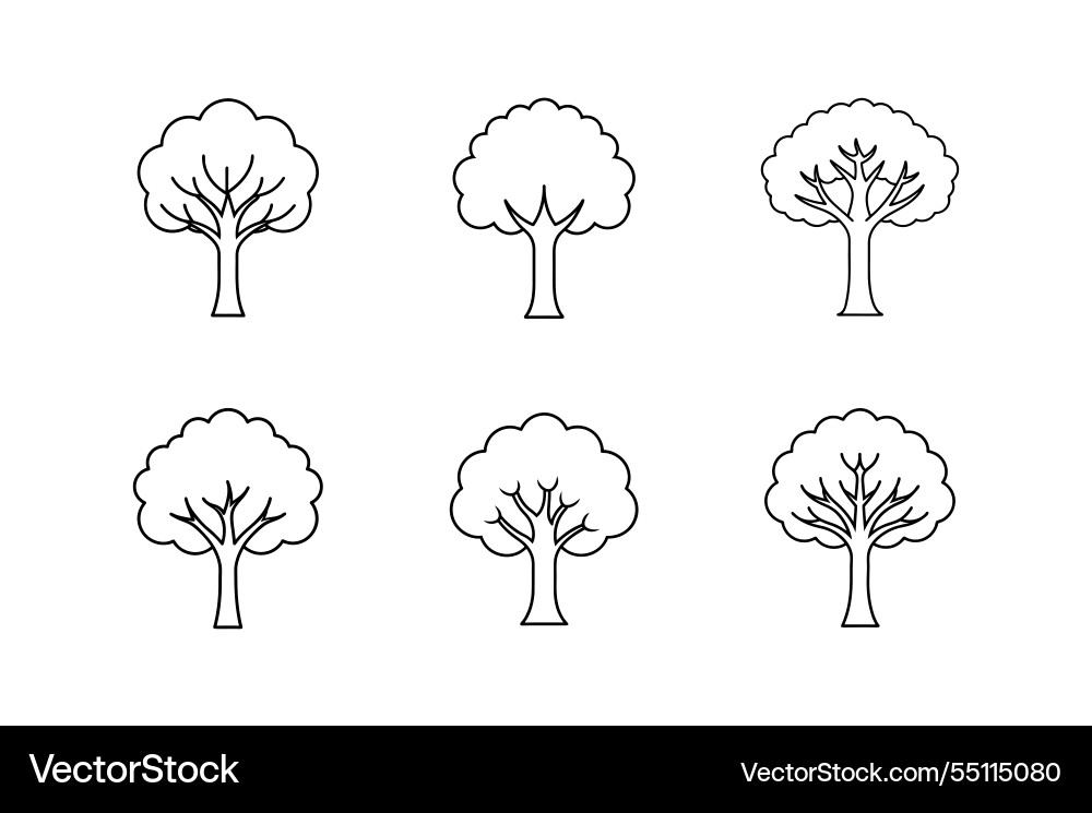 Tree icon line art Royalty Free Vector Image - VectorStock