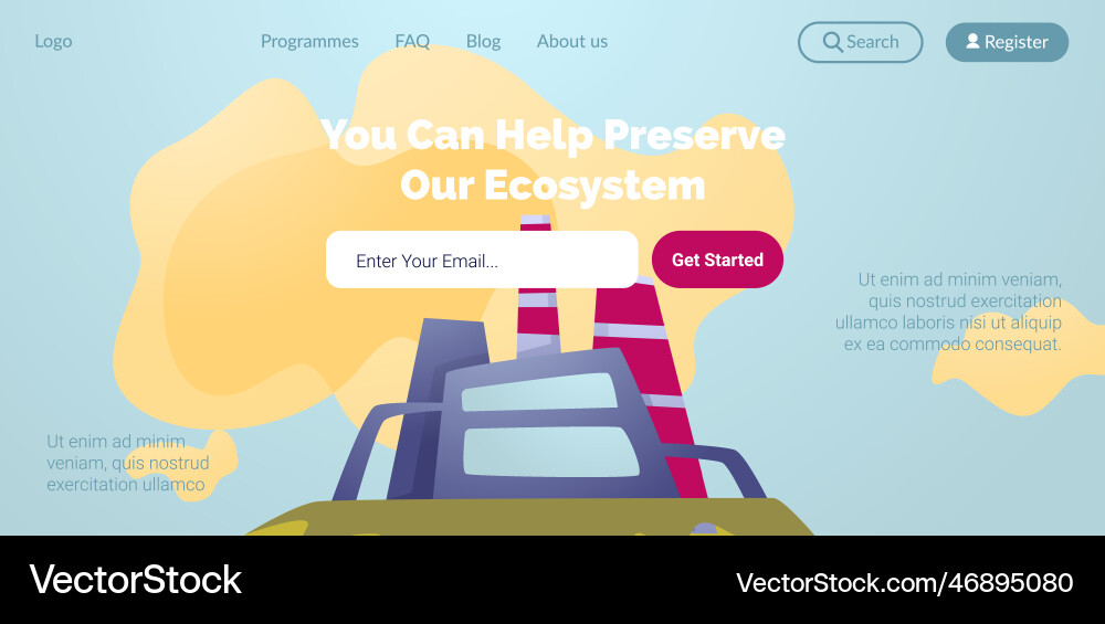You can help preserve our ecosystem website page Vector Image